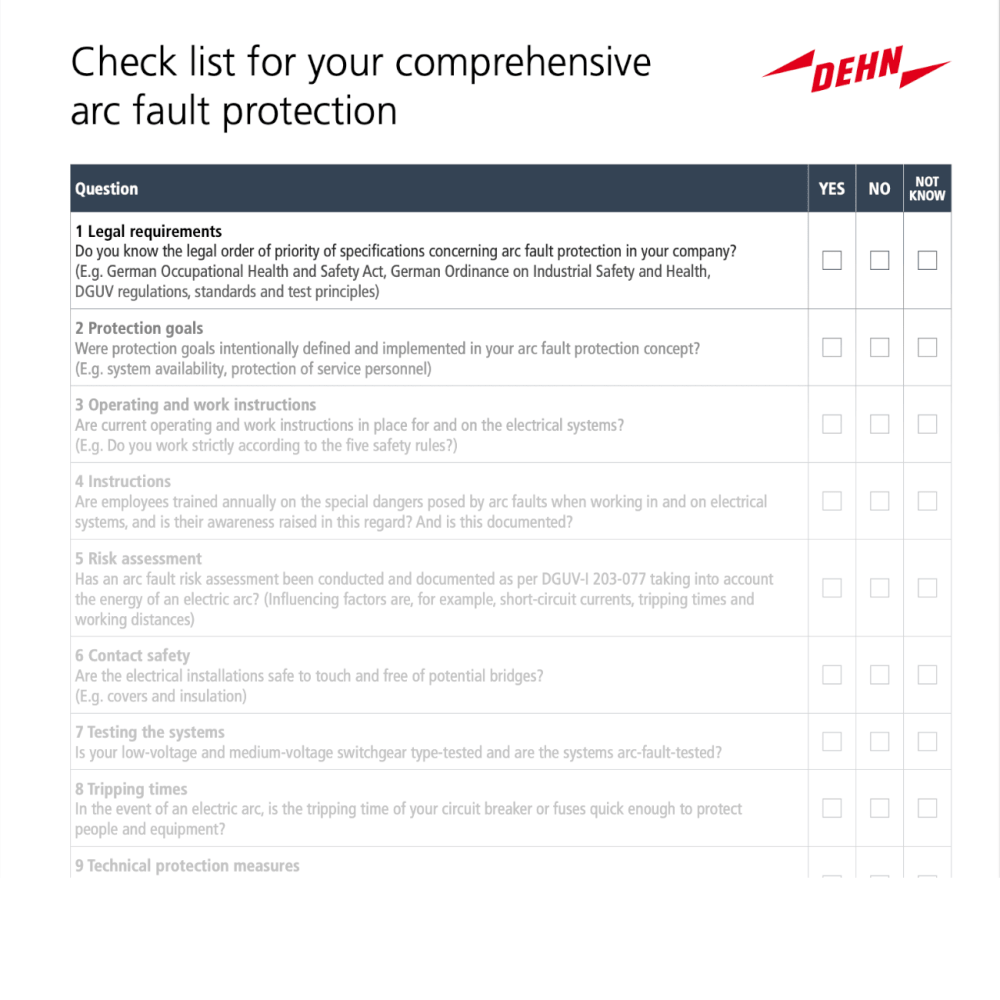 DEHN Safety Equipment, Arc fault protection - Downloads